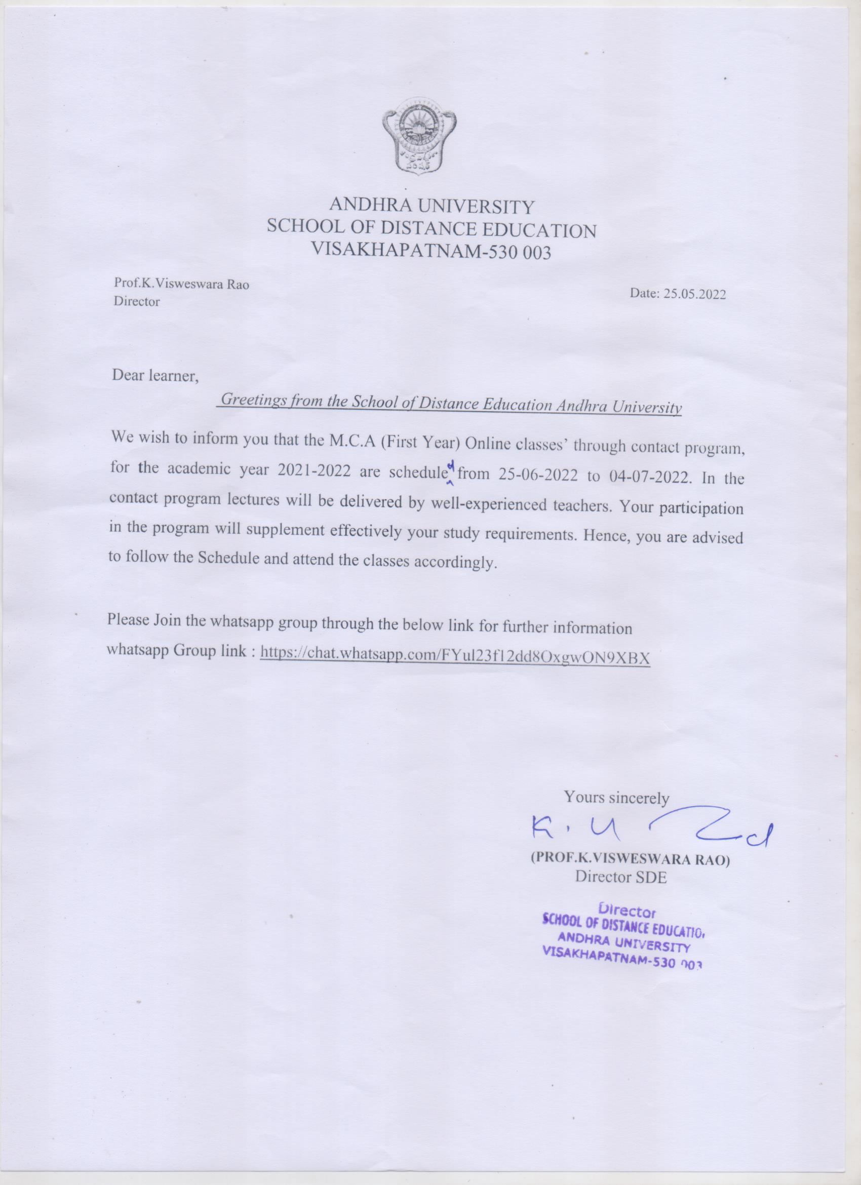 Andhra University | School of Distance Education