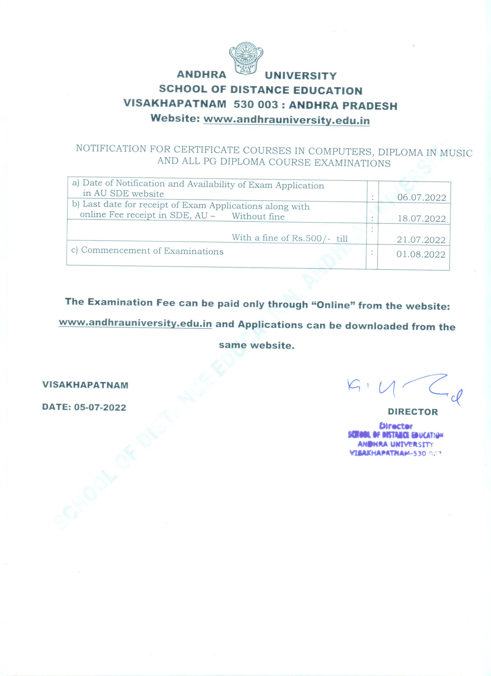 Andhra University | sdecertcourses
