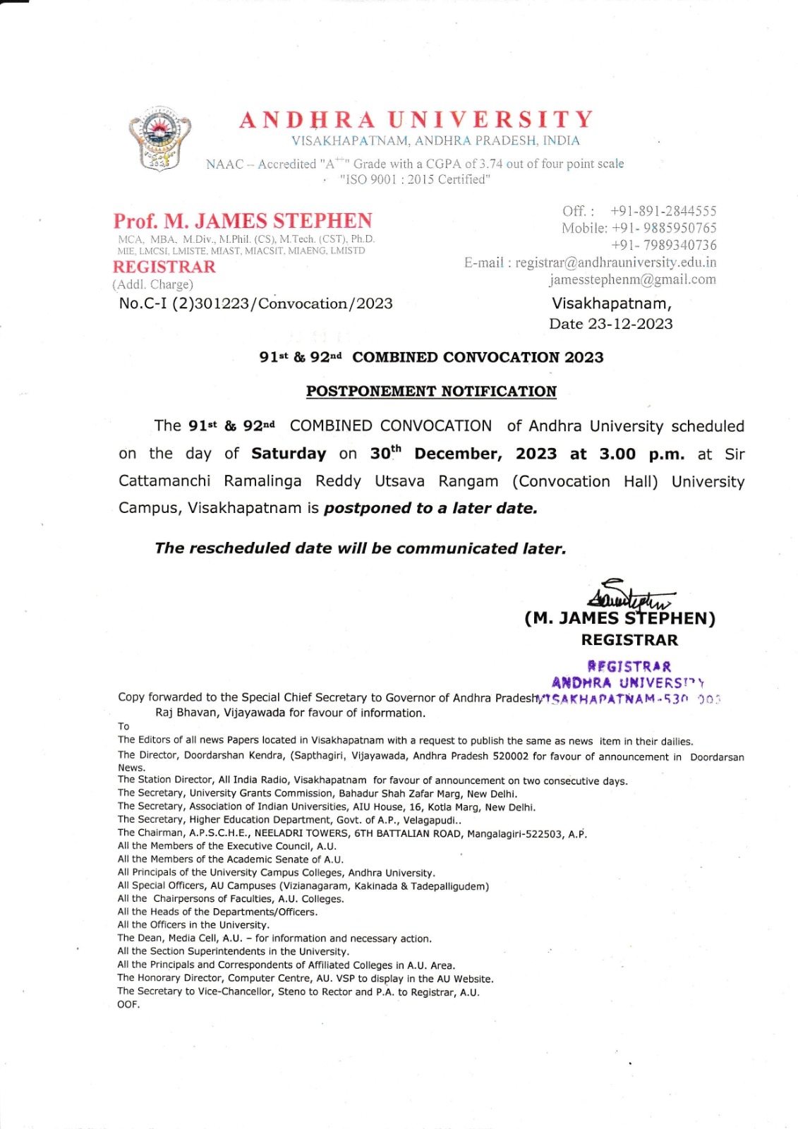 Andhra University | Visakhapatnam